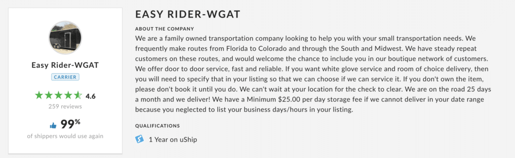 uShip Carrier Profile Mistakes: Don't Forget This Secret Ingredient